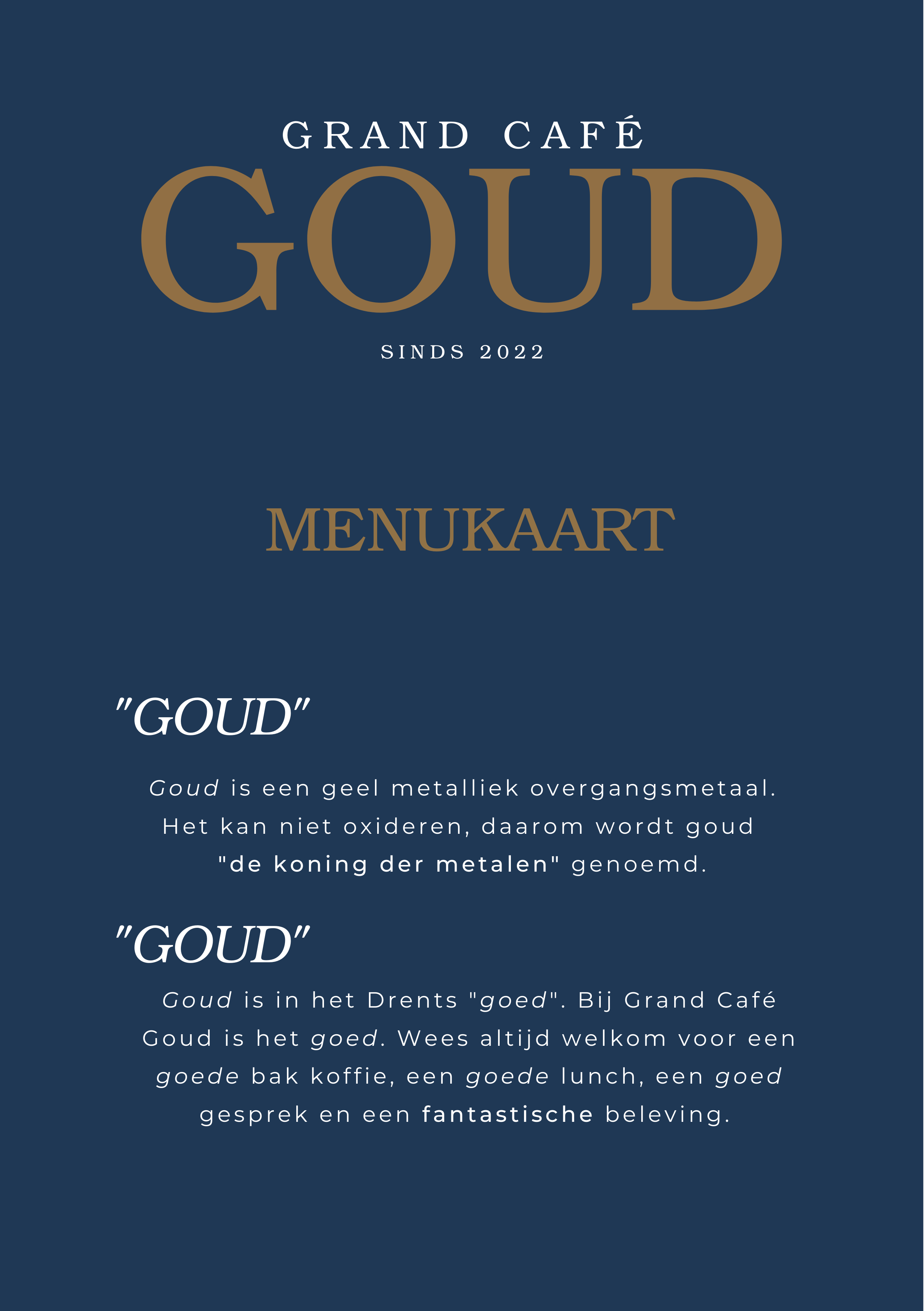 Menukaart - Grandcafe Goud